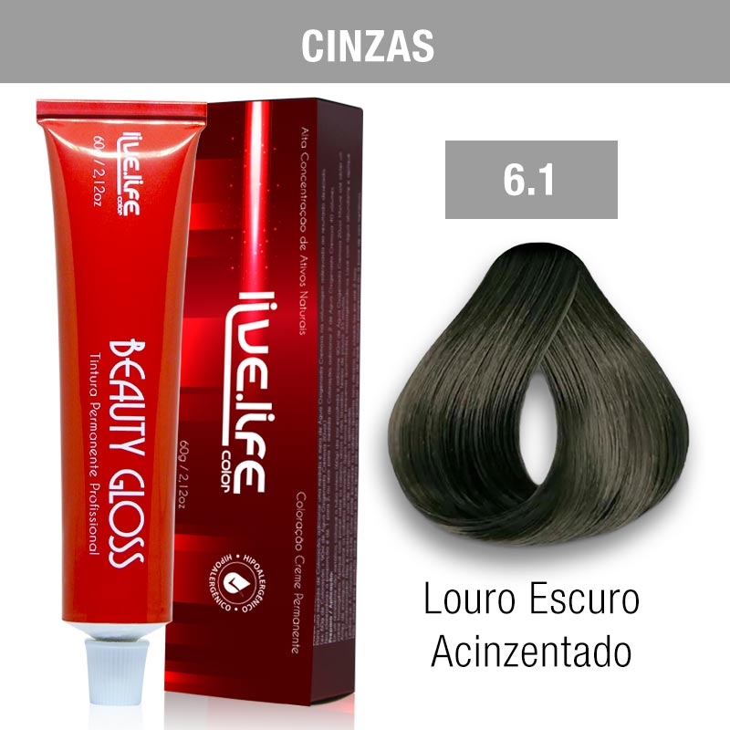 6.1 Loiro escuro acinzentado Live.Life Color 60g - LIVE LIFE